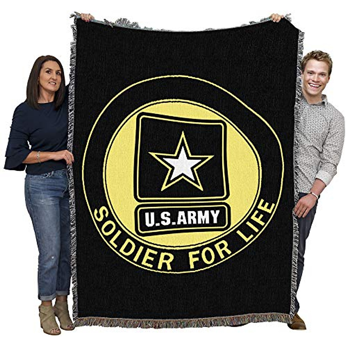 Pure Country Weavers US Army - Star Logo - Soldier for Life Blanket - Gift Military Tapestry Throw Woven from Cotton - Made in The USA (72x54)