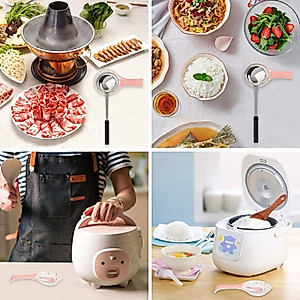 Ceramic Spoon Rest with Chicken Pattern Decorative Kitchen Spoon Holder Cooking Utensils Rest Stand Spatula Holder for Kitchen Stoves Countertops Pink