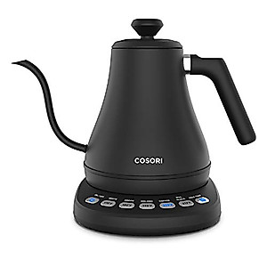 COSORI Electric Gooseneck Kettle with 5 Variable Presets, Pour Over Coffee Maker with 8 Cup Glass Coffee Pot&Coffee Brewer with Stainless Steel Filter