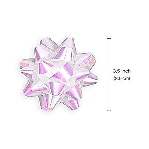 MAYPLUSS 3.5" White Gift Bow Assortment (18 Bows, 4 Spools of Ribbon), Perfect for Christmas, Birthday, Holiday, Party Favors Decorations