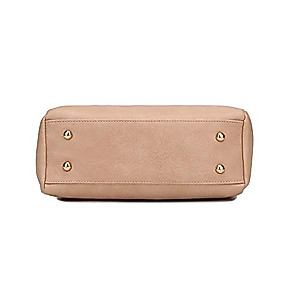 MKF Crossbody Satchel Bags for Women – PU Leather Shoulder Pocketbook Handbag – Lady Top Handle Tote Purse Taupe