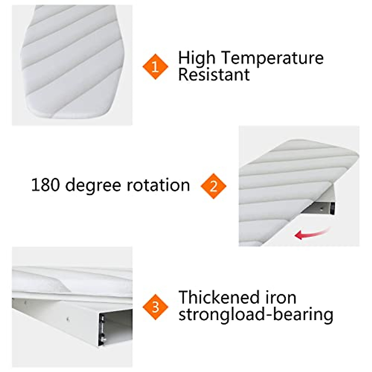 Closet Pull-Out Ironing Board Retractable 180 Degree Rotation Ironing Board Portable Folding Iron Board for Sewing, Craft Room, Household, Dorm 19.6" W x 13.7" D x 4.3" H