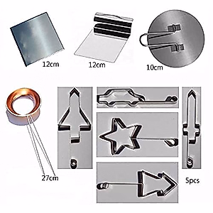 [LENITH] Dalgona Korean Squid Game Sugar Candy Cookies Stainless Copper Plate Making Tools 9pcs Set