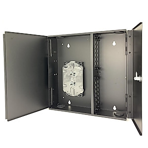Metamas Lab - Unloaded 24 Port SC Simplex Fiber Optic Wall Mount Enclosure Box Made of Aluminum Alloy - Holds 4pcs LGX 6 Port Panels - Included Splice Trays/Fusion Protector Sleeve/Cable Tie/Bunny