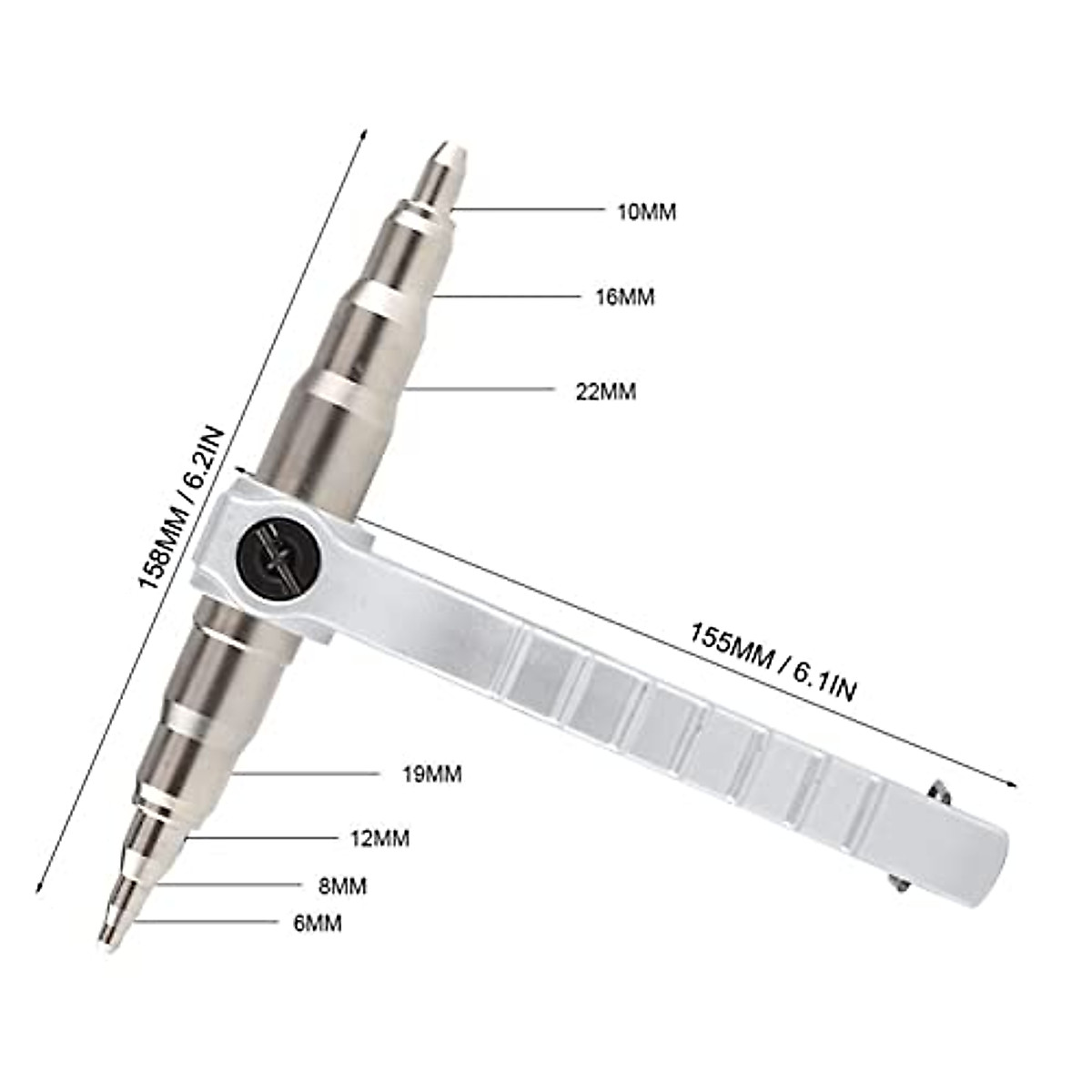 TOPINCN Tube Expander, Stainless Steel Manual Copper Tube Expander Universal Hand Refrigeration Tools Air Conditioner Maintain Repair Tube Expander