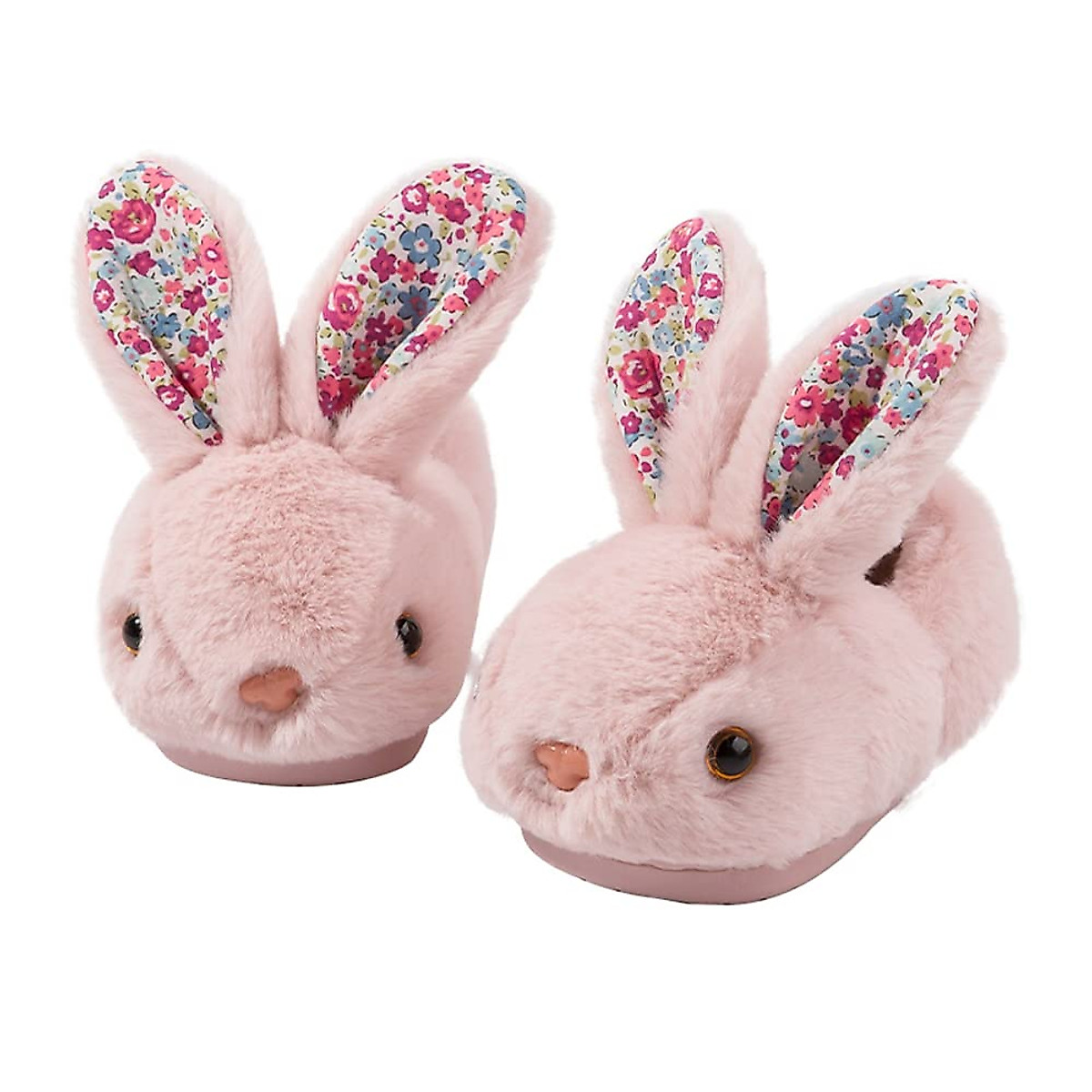 Girls Toddler Slippers Boys House Shoes for Little Kids Cute with Bunny Design Plush Indoor Slippers Non-Slip Pink 5-5.5 Infant