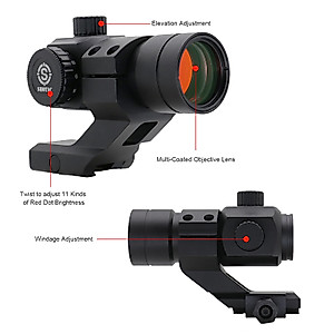 SHOTAC Red Dot Sight ST008,2 MOA dot size, Submersible to 10 feet (3 Meters) IPX8 Waterproof & Shockproof Over 15,000 Rounds of .223