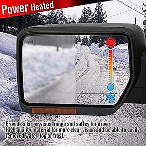 Carpartsinnovate For 07-14 Power Heated Polished Chrome Driver Side Mirror Left w/LED Signal+Puddle Lamps