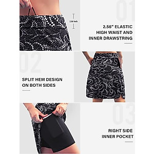 Kimmery Skorts Skirts for Women with Pockets Womens Golf Skirts for Women High Waisted Summer Flowy Skirts for Women Floral L