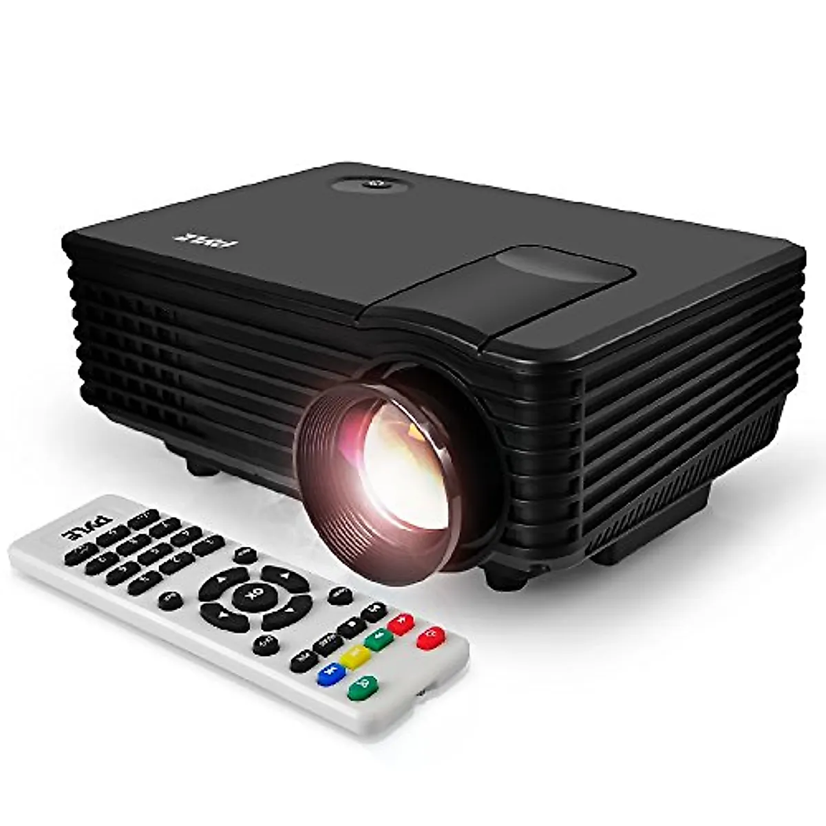 Pyle Portable Video-Projector Full HD with Remote - Home Theater-Projector Tv Digital Movie-Projector - 1080p Support 80" Led-LCD-Display USB/HDMI Mac,Computer and Laptop - Pyle PRJG88, BLACK