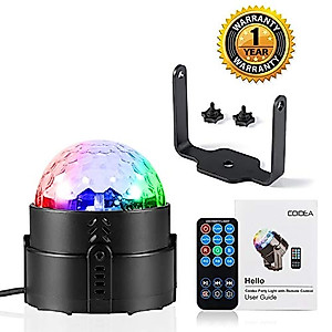 Disco Ball Disco Lights-COIDEA Party Sound Activated Storbe Light With Remote Control DJ Lighting,Led 3W RGB Light Bal, Dance lightshow for Home Room Parties Kids Birthday Wedding Show Club Pub