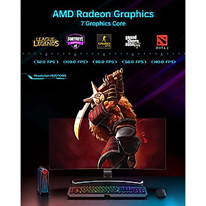 [Gaming PC] Ryzen Mini PC, AMD Ryzen 5 5600U(up to 4.2Ghz) 16GB DDR4 512GB M.2 SSD RGB Lights Windows 11 Pro Mini Computer 4K HDMI DP Type-C Small PC, Auto/Silent Eco/Performance 3 Adjustable Mode