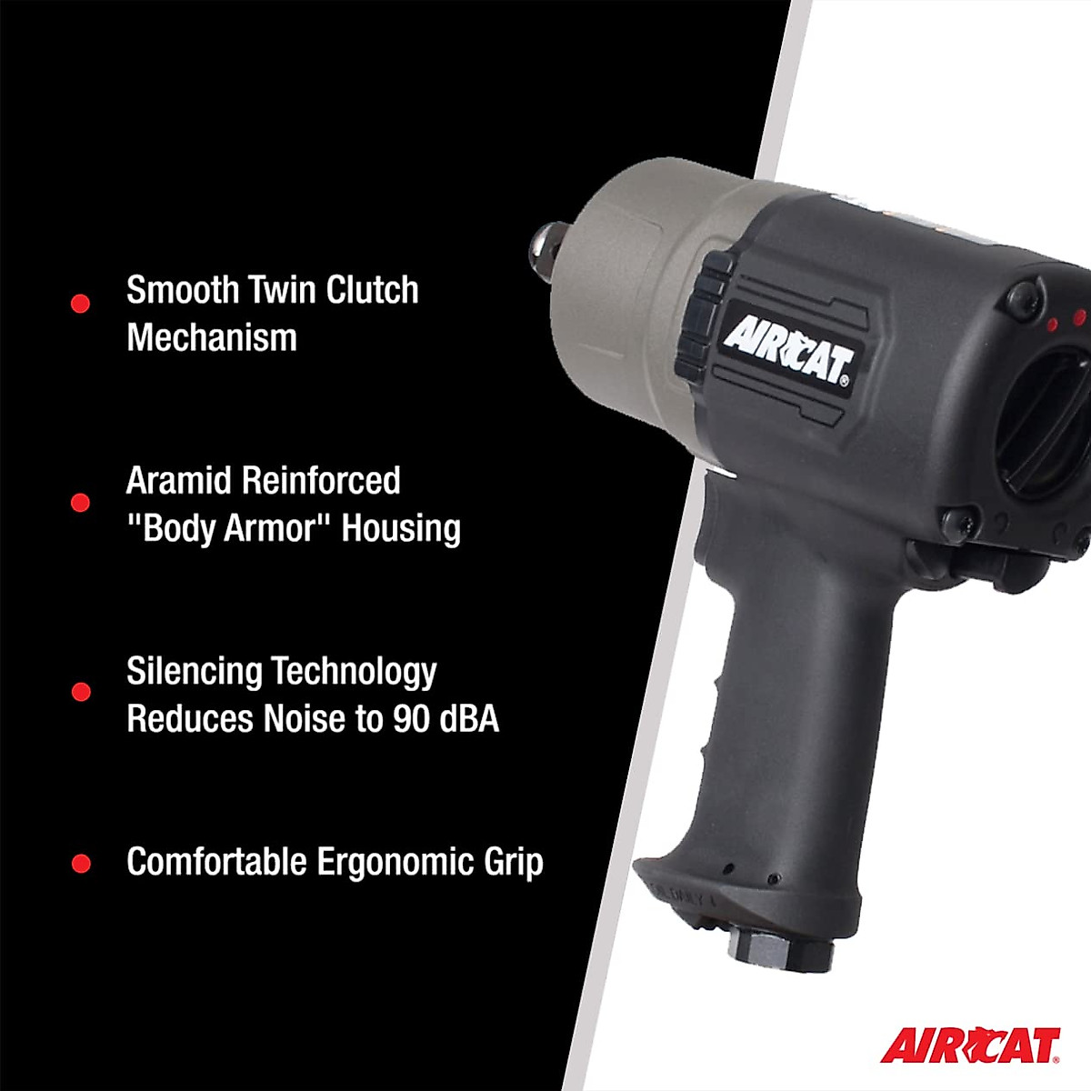 AIRCAT Pneumatic Tools 1770-XL 3/4 Inch Composite Impact Wrench 1600 ft-lbs