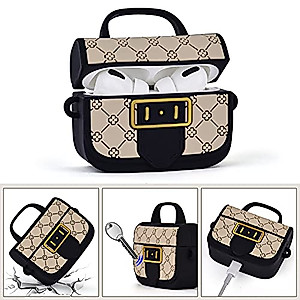 Case for Airpods Pro, Filoto Cute Cartoon Bag Apple Airpod Pro Cover for Women Girls, Silicone Stylish Funny Case for Air Pod Pro Wireless Charging Case Accessories (Black)