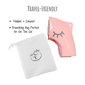 Hippypotamus Travel Potty Seat for Toddler - Pink Unicorn - Folding Potty Training Seat - Portable Toilet Seat Cover for Baby & Kids
