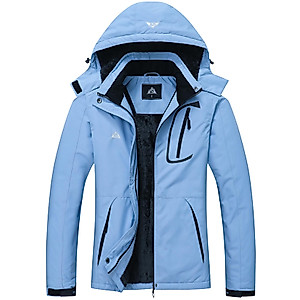 MOERDENG Women's Waterproof Ski Jacket Warm Winter Coat Outdoor Windbreaker Hiking Snowboarding Jacket