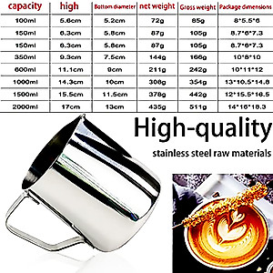 PCduoduo Milk Frother Steamer Cup - Stainless Steel Coffee Tools Cup -Foam Making for Coffee Matcha Chai Cappuccino Latte & Hot Chocolate (5oz/150ML)