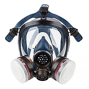 SYINE Organic Vapors Full Respirator Mask Gas Mask Spray Paint Chemical Formaldehyde Dustproof Respiratory Protection,Respirator with 1 Pair Filter Cartridges