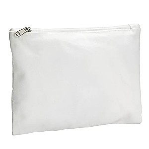 Juvale 12-Pack Bulk Blank Canvas Zipper Pouch Set with Zipper for Cosmetic & DIY Crafts, Pens, Pencils, Markers, Scissors, Makeup Brushes, Lip Gloss, Hair Clips (8x6 in)