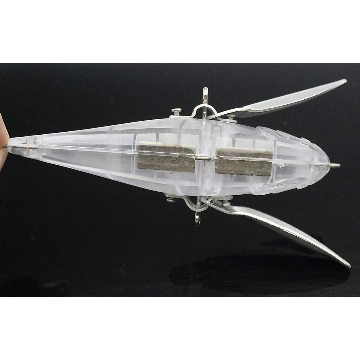 3Pcs Fishing Unpainted Minnowbait Fishing Blank Lure Body with Wing Popperbait Lipless Total 131mm 29.8g Simulation Flying Fish 8418 with Free Eye