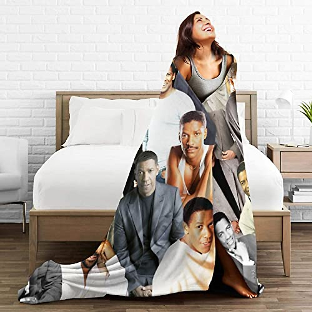 Blanket Denzel Washington Soft and Comfortable Wool Fleece Throw Blankets for Sofa Office car Camping Yoga Travel Home Decoration Cozy Plush Beach Blanket Gift