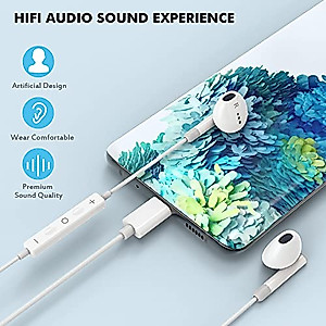 iPhone 15 USB C Earbuds, 2 Pack Type C Earphones HiFi Stereo Earphone with Mic Wired Headphone for iPhone 15 iPad Android Smartphone Galaxy S20 FE Note 20 Pixel 7 Pro and Other USB c Device