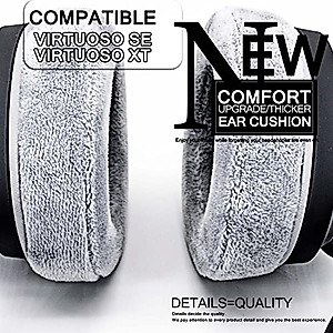 Sixsop Virtuoso XT Upgrade Thicker Earpads - Earpads Compatible with Virtuoso RGB Wireless SE Gaming Headset Replacement Ear Pads/Ear Cushion/Ear Cups (Gray Velour)