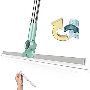 Retractable Silicone Floor Scraper, Home Bathroom Toilet Sweeping Wiper Artifact, Household Sweep, No Sticky Hair Broom (52CM)