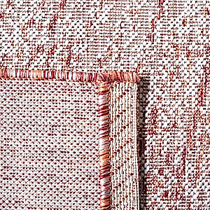 SAFAVIEH Courtyard Collection 9' x 12' Beige/Red CY8893 Indoor/ Outdoor Waterproof Easy-Cleaning Patio Backyard Mudroom Area-Rug