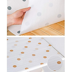 Decorative Cute Polka Dots Non-Adhesive Shelf Liner for Refrigerator Drawer Kitchen Cabinets Pantry Cupboard Closet, 11.8X196 Inches