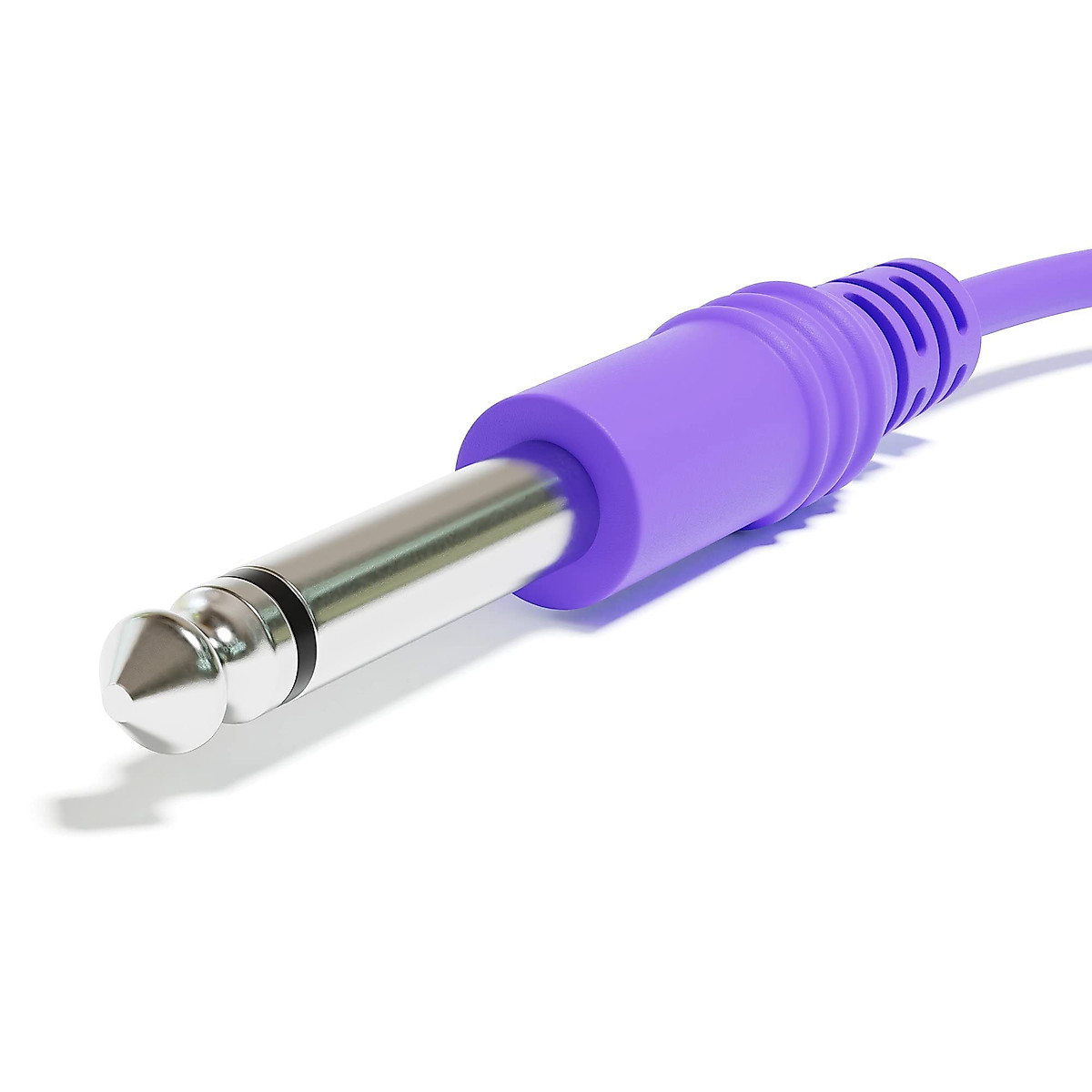 ExcelValley - 1-Pack - Mono Instrument Guitar Cable Patch Lead - TS 6.35mm 1/4" [Purple | 60 cm - 23.62"]