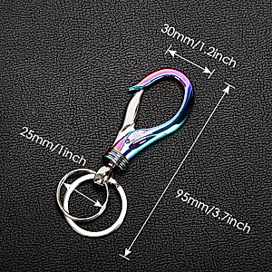 BESYL Rainbow Commerce Keychain with 2 Key Rings, Office and School Heavy Duty Car Key Chain for Men and Women
