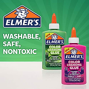 Elmer's Color Changing Liquid Glue | Makes Slime That Changes Color As You Play, Pink to Purple, 5 oz.
