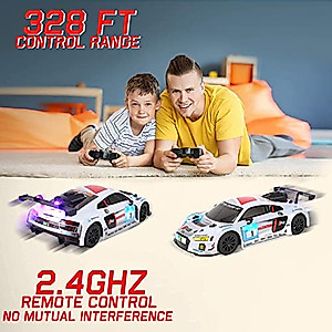 Liberty Imports Remote Control Car, RC Cars for Kids, R/C Audi R8 LMS GT3 1:14 Officially Licensed - 2.4GHZ Light Up Race Car Toy with Steam Jet Exhaust, Led Lights, and Sounds