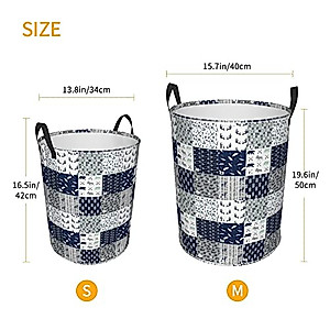Large Laundry Hamper Collapsible Laundry Baskets Navy Woodland Deer Mountain Arrows Buffalo Washing Bin Waterproof Lightweight Storage Bin for Toy Organizer Nursery