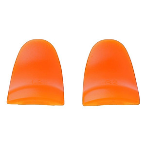 Replacement L2 R2 Buttons Trigger Extender + Silicone Analog Thumb Stick Cap Cover Grip Thumbsticks Joystick for Sony PS4 PS4 Pro Slim Controller (Orange)