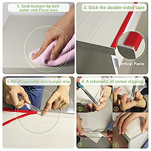 Corner Guards, Clear Furniture Edge Guard Bumper Strip Baby Proofing 3ft(1m) for Cabinets,Tables,Household Appliances,etc