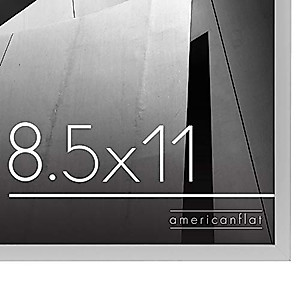 Americanflat 8.5x11 Picture Frame in Silver - Thin Border Frame with Shatter Resistant Glass - Horizontal and Vertical Formats for Wall and Tabletop
