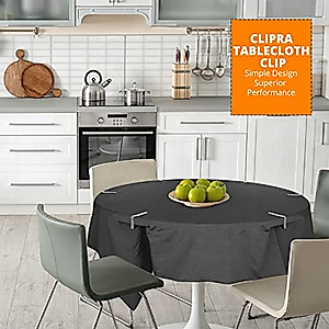 Clipra Tablecloth Clips [USA Based Brand] - 12 Pack Stainless Steel, Rust Proof Table Cloth Clips - Table Clips for Home, Restaurants, Picnic, Party, Dining Tables - Fits Up to 1.8 Inch Thick Tables