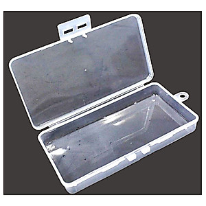 BIN BUDDY (2 pack 7" (17.8 cm) Long Single Compartment Storage Box | Clear Plastic | Double Front Clasp | Loop for Hanging | Multi-Utility Organizer