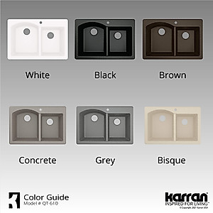 Karran QT-610 Drop-In Quartz Composite 33 in. 1-Hole 60/40 Double Bowl Kitchen Sink in Bisque