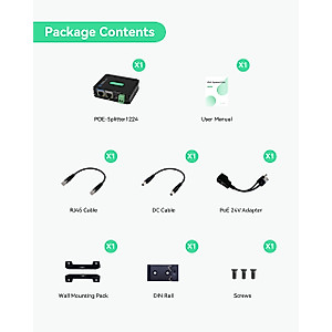 LINOVISION Industrial Gigabit POE+ Splitter with DC12V/DC24V/ POE 24V Output, Wide Voltage Input, IEEE802.3af/at POE to DC Power Supply for Security Cameras, Access Control Systems