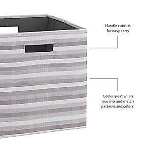 Linon Home Decor Linon Dawes Grey Stripe 2pk Storage Bin