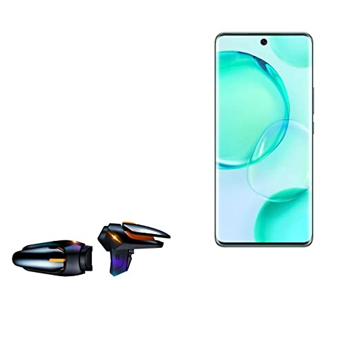 BoxWave Gaming Gear Compatible With Huawei Honor 50 SE - Touchscreen QuickTrigger Auto, Trigger Buttons Autofire Gaming Mobile FPS - Jet Black