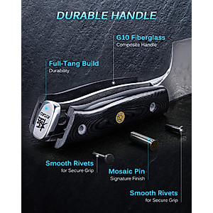 KYOKU Kiritsuke Chef Knife - Gin Series - 8.5" Multipurpose Professional Chef Knife, Japanese VG10 Damascus Stainless Steel Kitchen Knife with Silver Ion Blade G10 Handle Mosaic Pin