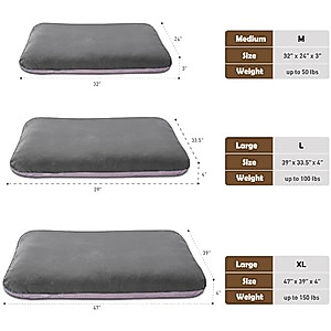 Magic Dog Super Soft Large Dog Bed, 39 Inches Big Dog Beds Orthopedic Foam Pet Beds with Anti Slip Bottom, Dog Sleeping Mattress with Removable and Washable Cover, Light Grey