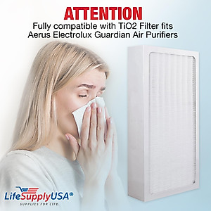 LifeSupplyUSA Particle HEPA Replacement Compatible with TiO2 Filter fits Aerus Electrolux Guardian Air Purifiers