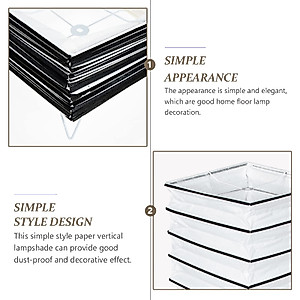 Uonlytech Rice Paper Paper Floor Lamp Shades Nordic Style Table Lampshades Chandelier Light Cover Protector for Home Hotel Bedside Desk Floor Lamp, Black Floor Lamps