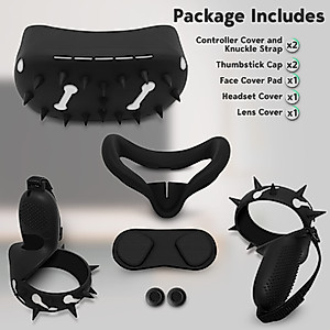 VRplix Latest Cover for Meta Quest 2 Accessories, Silicone Cover Set Compatible with Oculus Quest 2 Accessories Enhanced Oculus Quest 2 Skin, Unique Design Protective Cover
