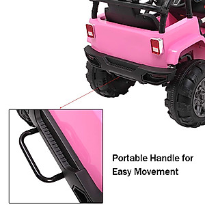 VALUE BOX Extra Larger Ride On Truck, 12V Battery Electric Kids Toddler Motorized Vehicles Toy Car w/Remote Control, 3 Speeds, Spring Suspension, Seat Belts, LED Lights and Realistic Horns (Pink)